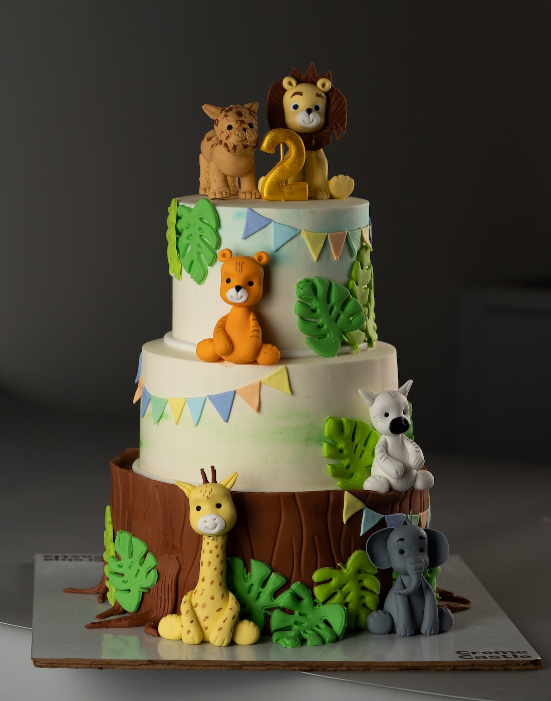 Simple Baby Shower Jungle Cake