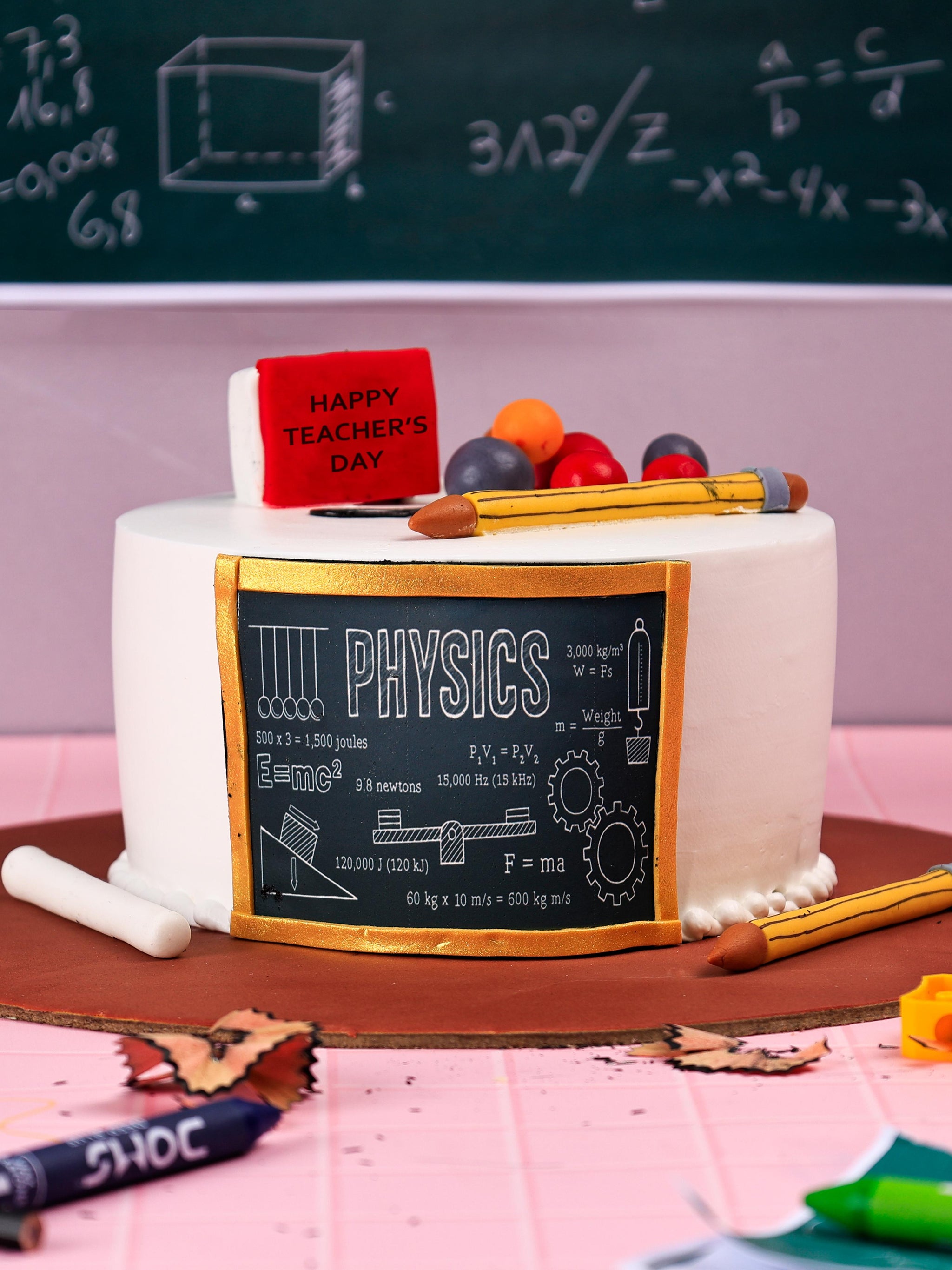 School Theme Cake with Stationary by Creme Castle
