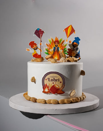 Order Lohri Theme Cakes Online| Custom Designs – Creme Castle