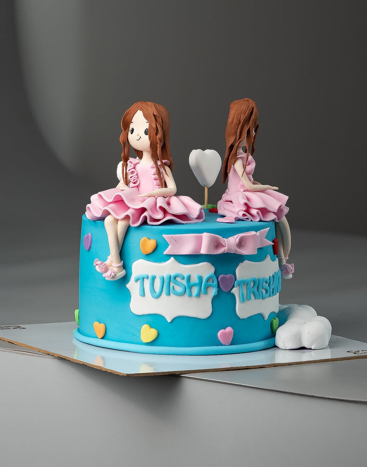Birthday Cake for Twins| Custom Designs | Creme Castle