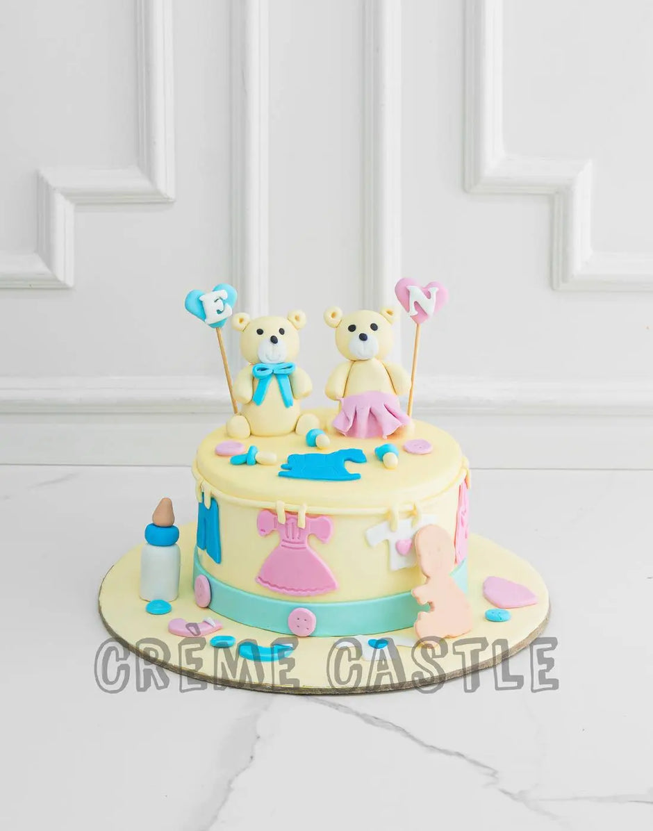 Birthday Cake for Twins| Custom Designs | Creme Castle