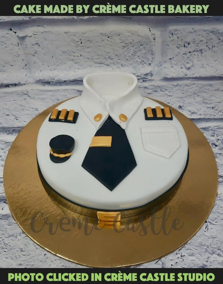 Pilot Uniform Cake. Navy Army Theme Cake. Noida & Gurgaon – Creme Castle