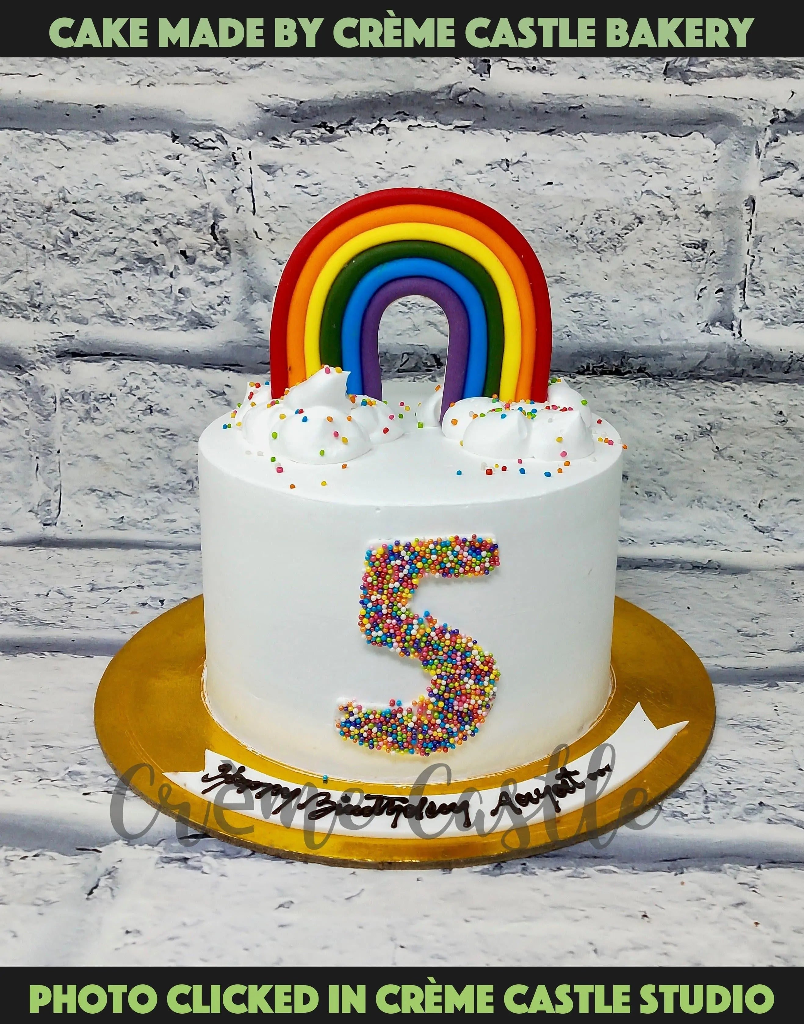 Rainbow Theme Cake. Cake Designs for Kids. Noida & Gurgaon – Creme Castle