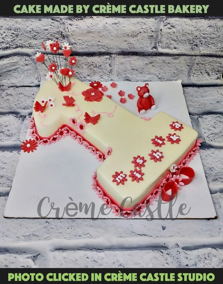 1 Number Shape Cake – Creme Castle