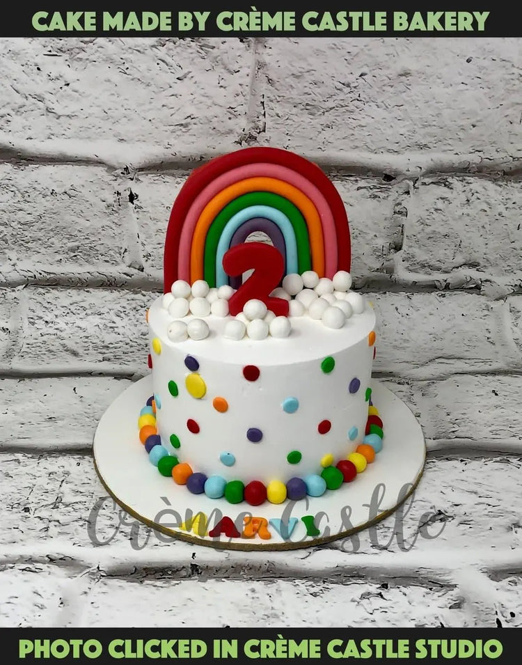 Multi Color Rainbow Design Cake – Creme Castle