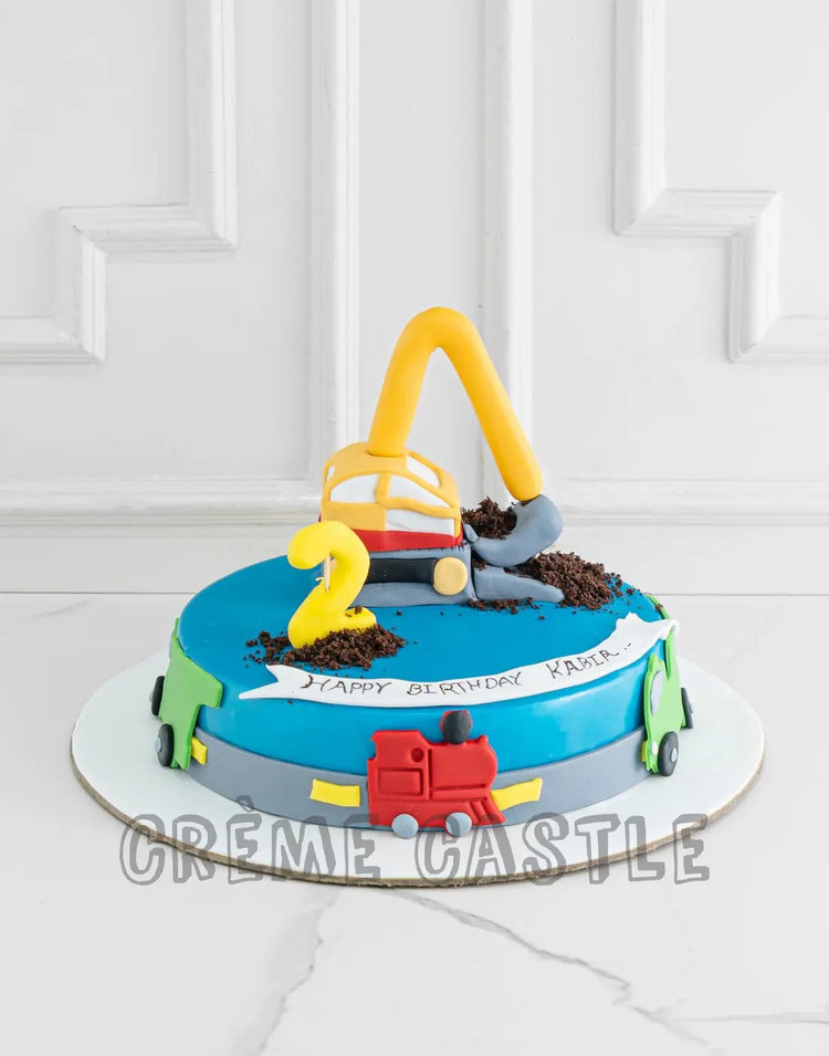 Crane Theme Cake in Blue by Creme Castle