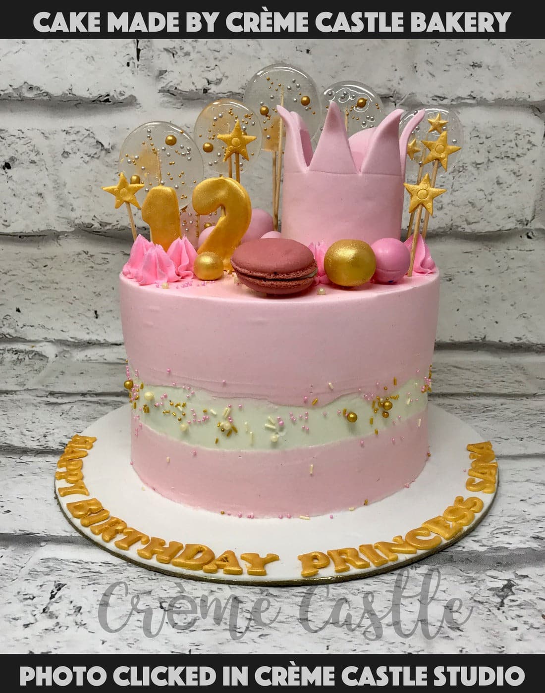 Tiara Macaron Ball Cake – Creme Castle