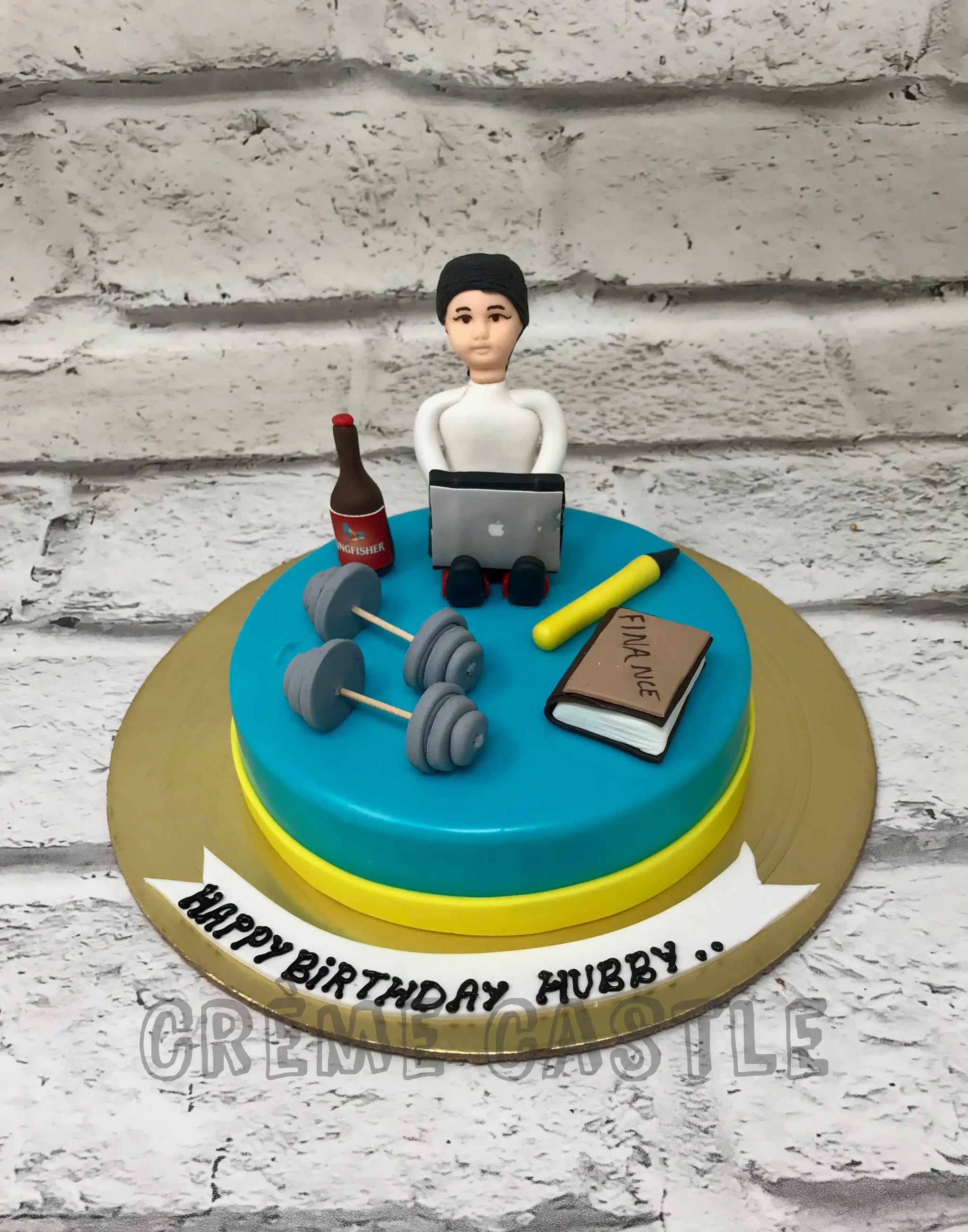 Work and Workout Cake - Creme Castle
