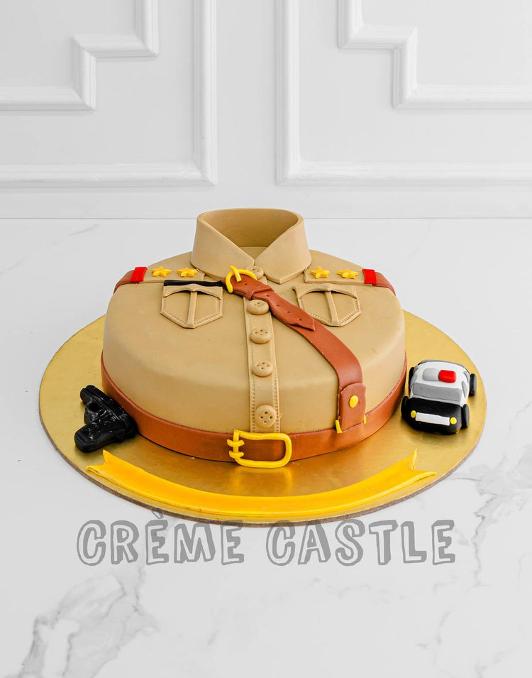 Policeman Khaki Cake – Creme Castle