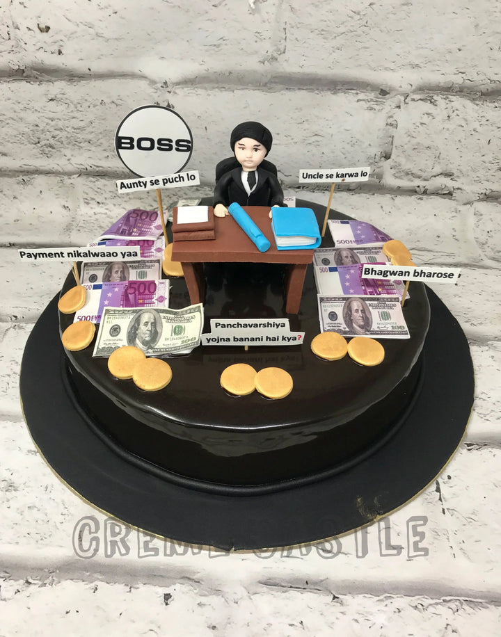 Boss Theme Cakes | Delivery in Gurgaon & Noida - Creme Castle