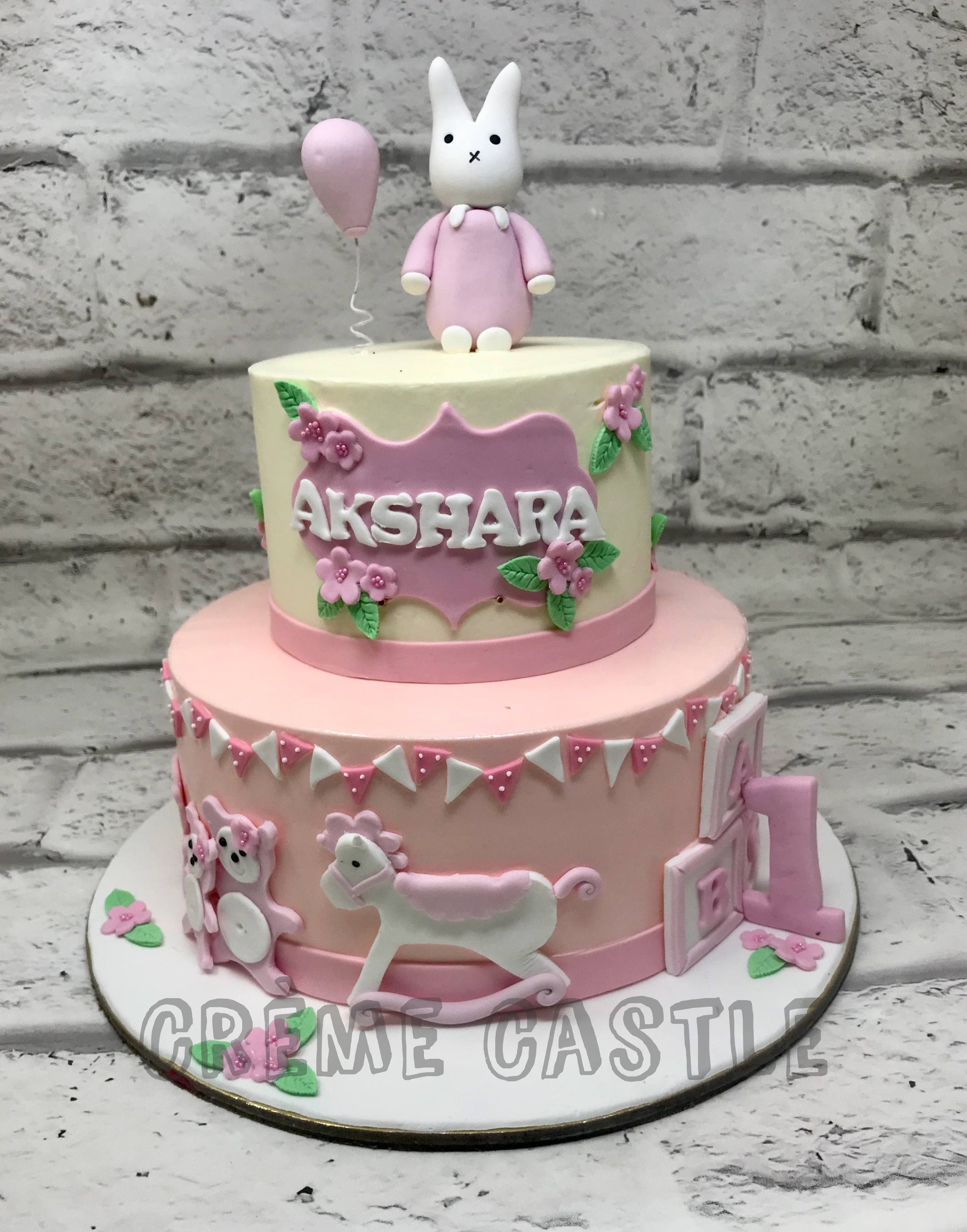 Rabbit Buttercream Cake - Creme Castle