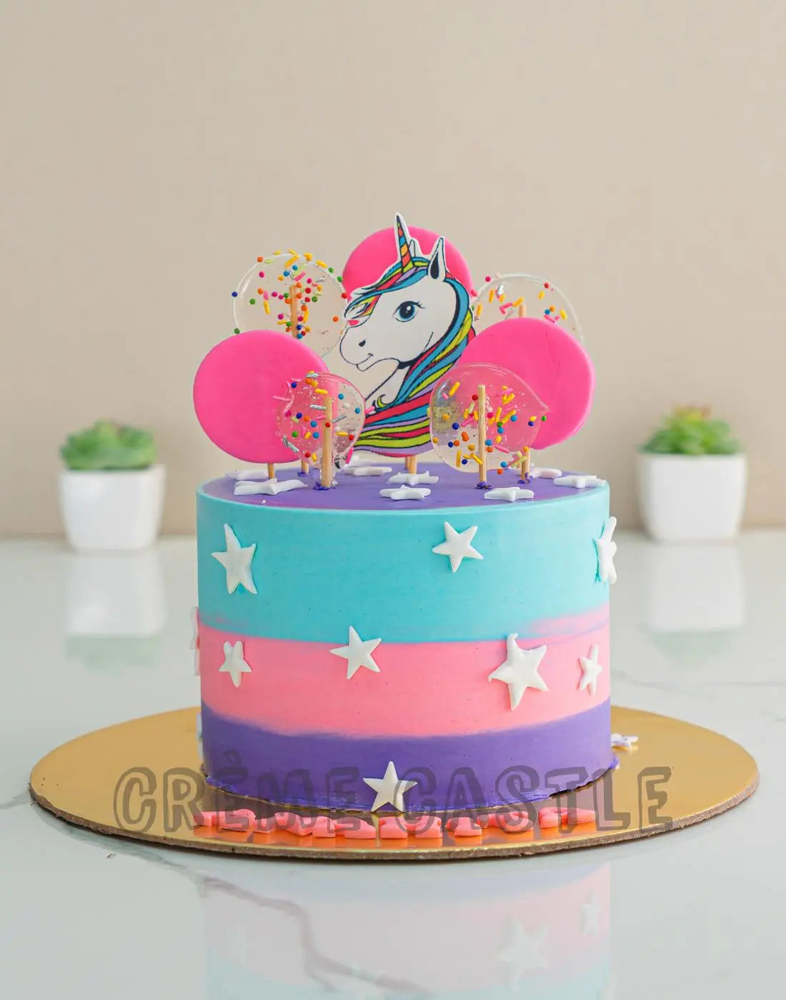 Unicorn Pattern Cake – Creme Castle